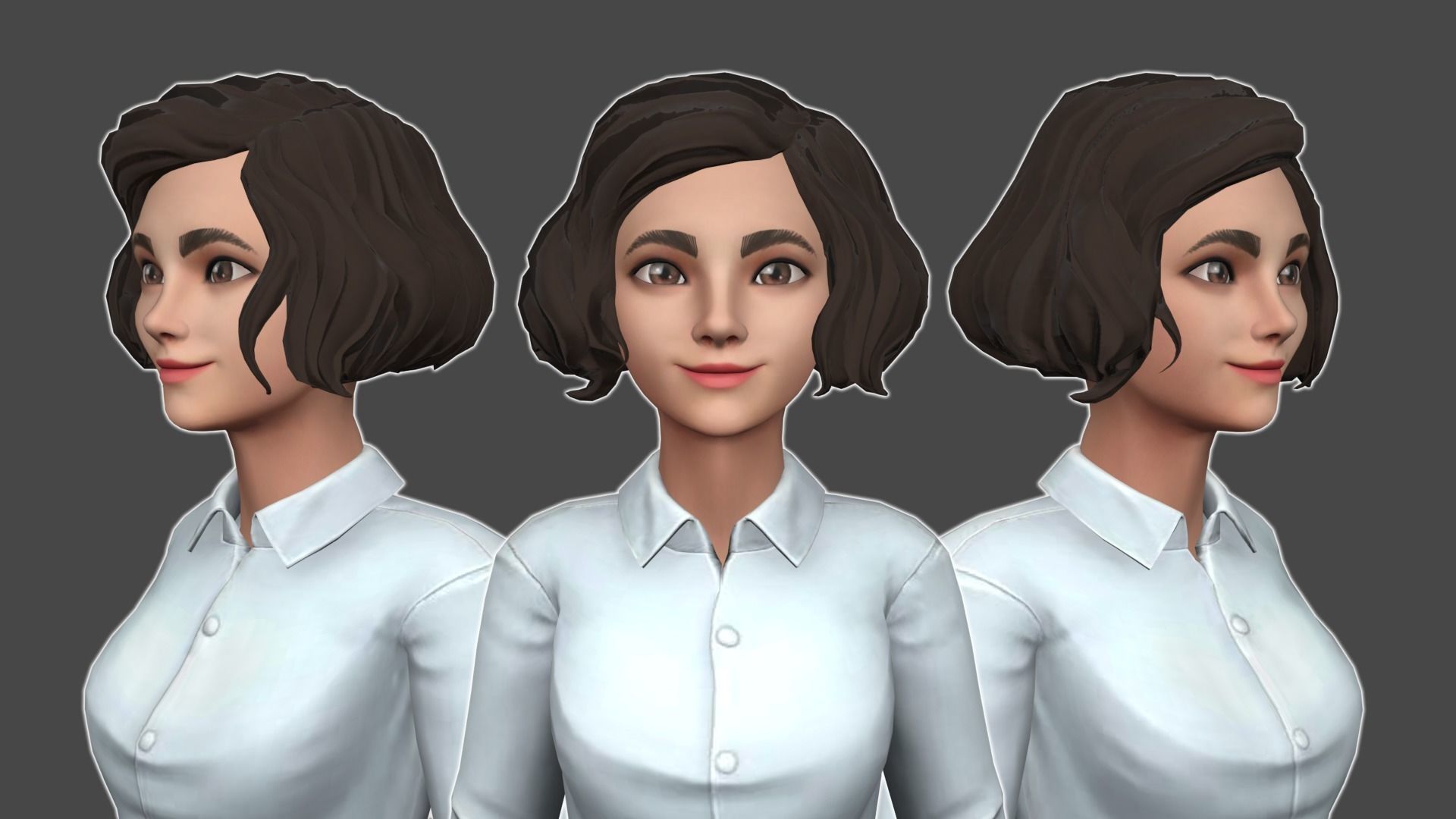 3D model Stylized Woman Sarah T-pose VR / AR / low-poly | CGTrader