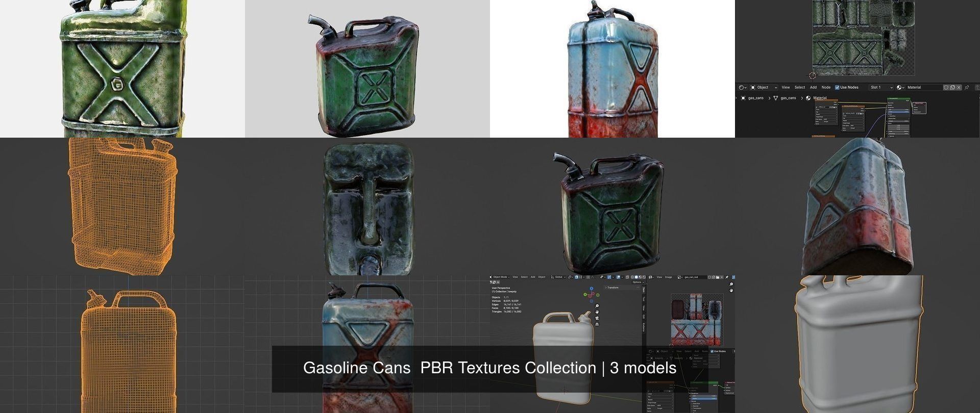 Gasoline Cans PBR Textures Collection VR / AR / low-poly | CGTrader