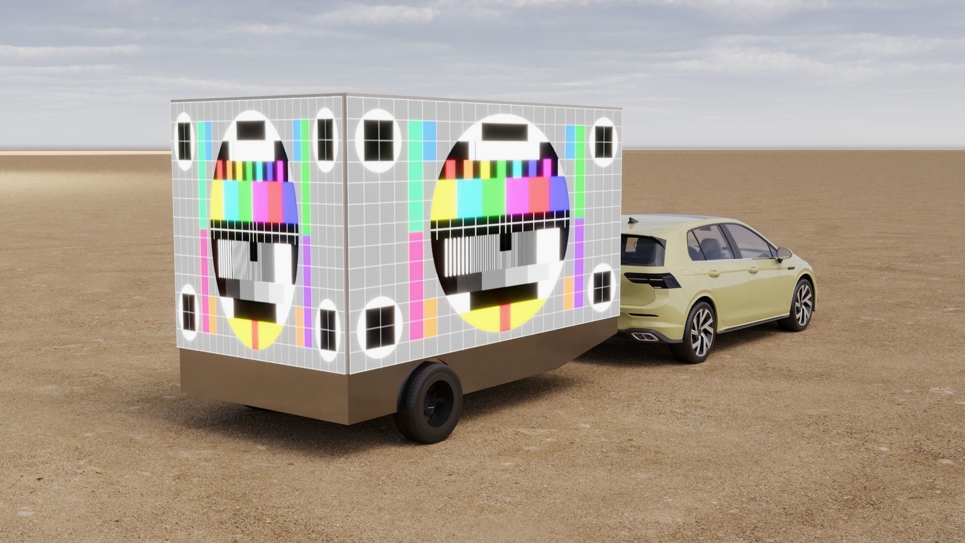 Advertising Led Screen Car Back 3D model | CGTrader