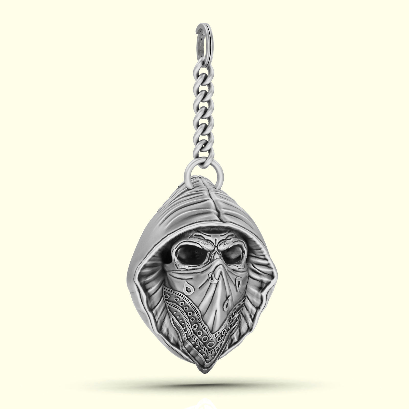 Skull hood rap key holder silver gold printable jewelry 3D model 3D ...