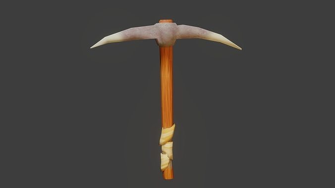 3D model Low Poly PickAxe for games engines Unity Godot Unreal Engine ...