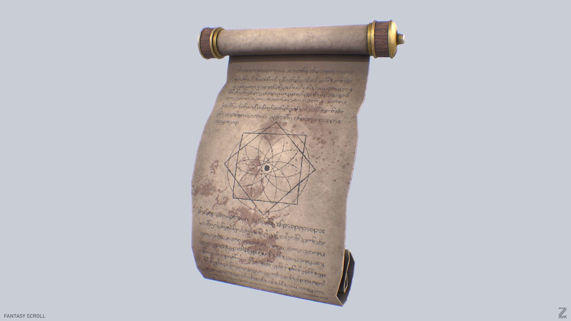 3D model Fantasy scroll VR / AR / low-poly | CGTrader