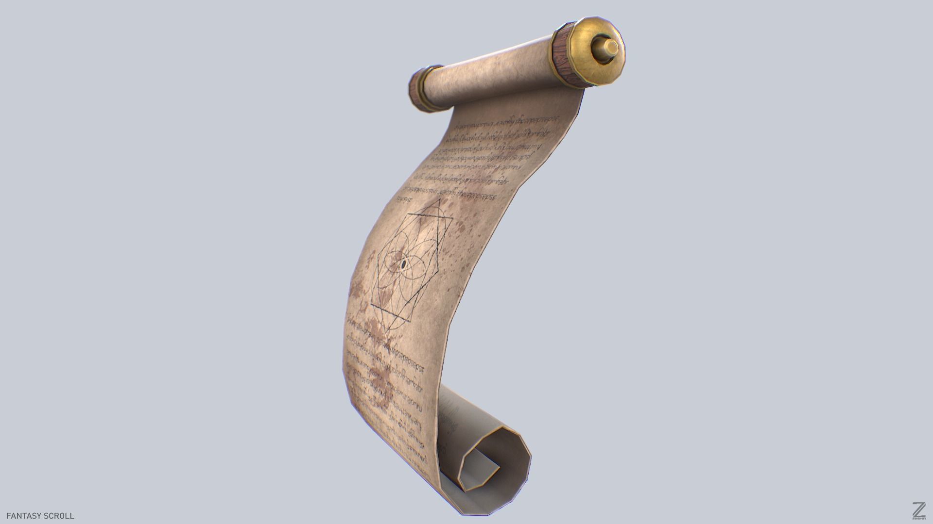 3D model Fantasy scroll VR / AR / low-poly | CGTrader