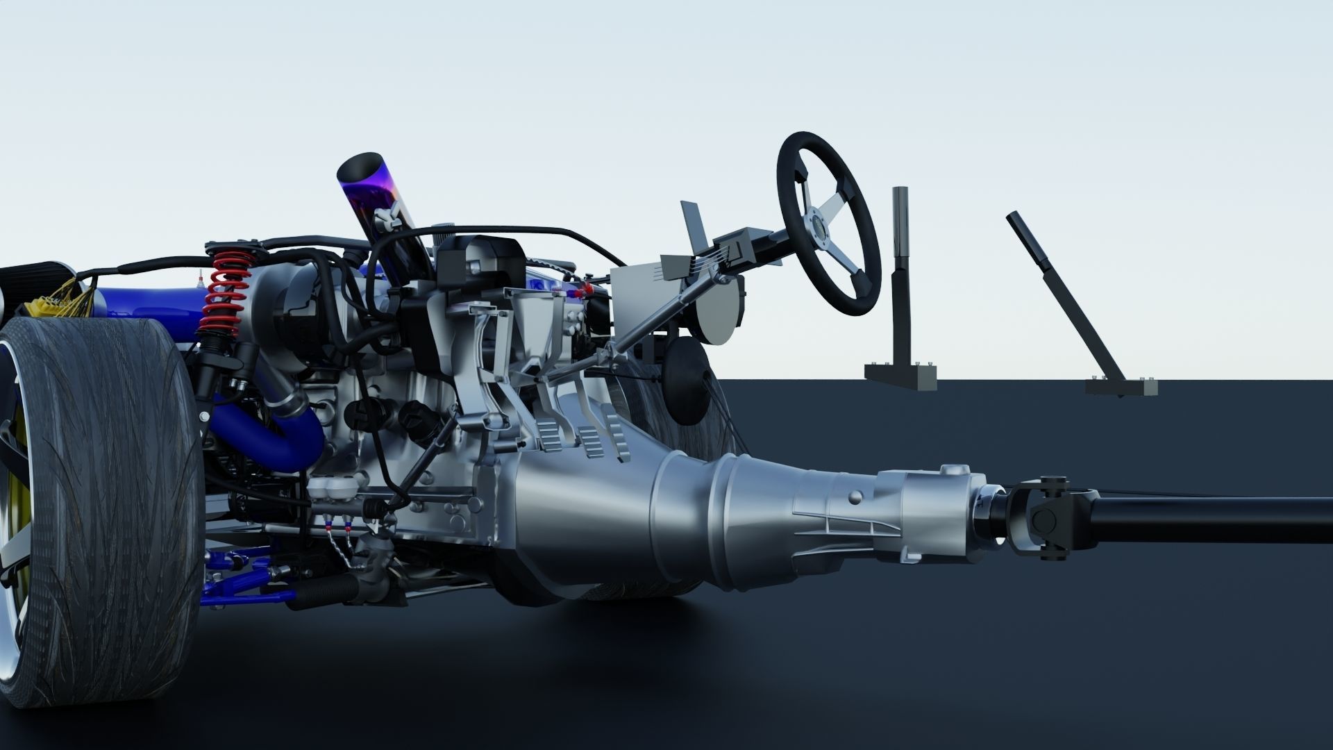 Nissan 240sx Tuned Suspension Rigged 3D model animated rigged | CGTrader