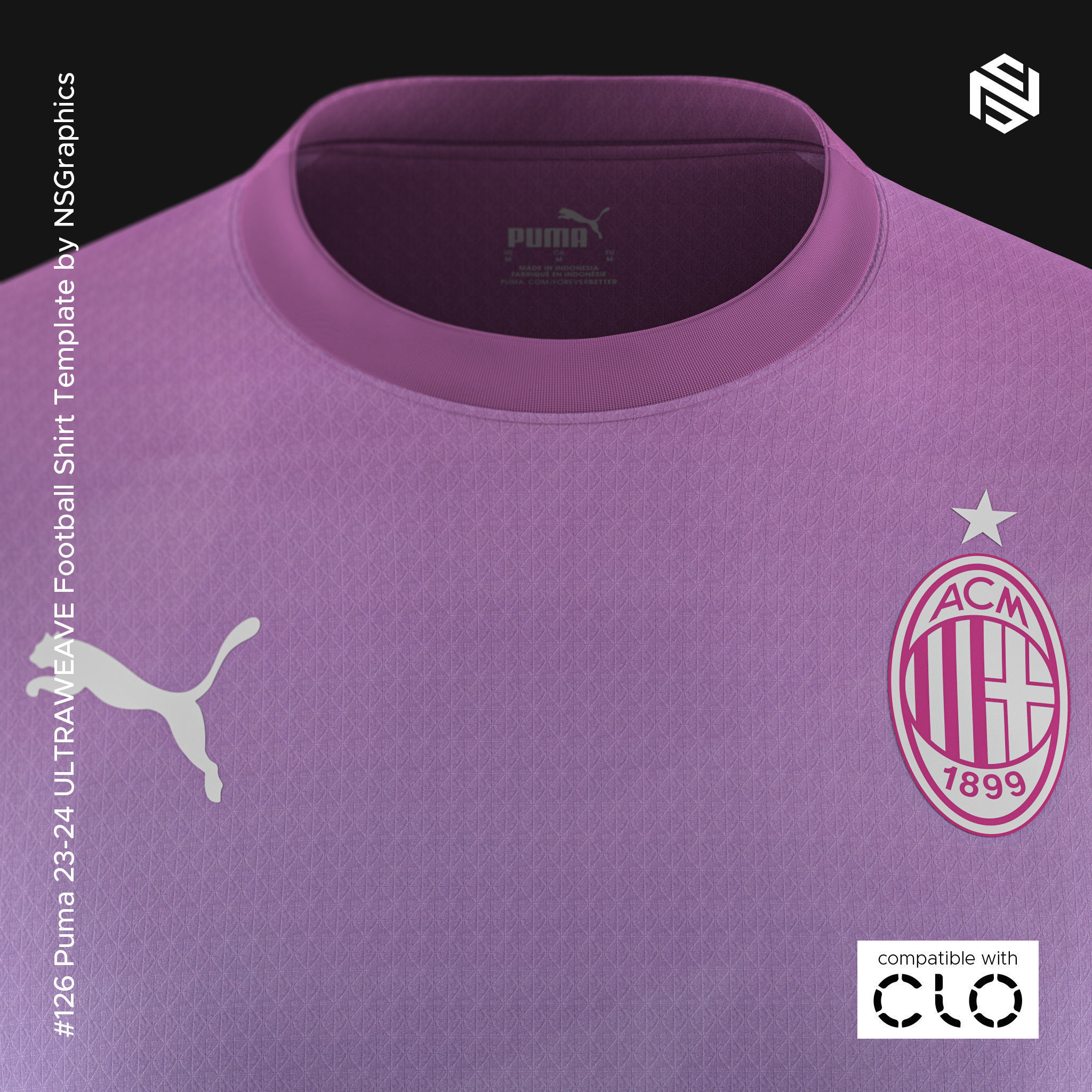 Puma 23-24 ULTRAWEAVE Football Shirt Template for CLO 3D 3D model ...