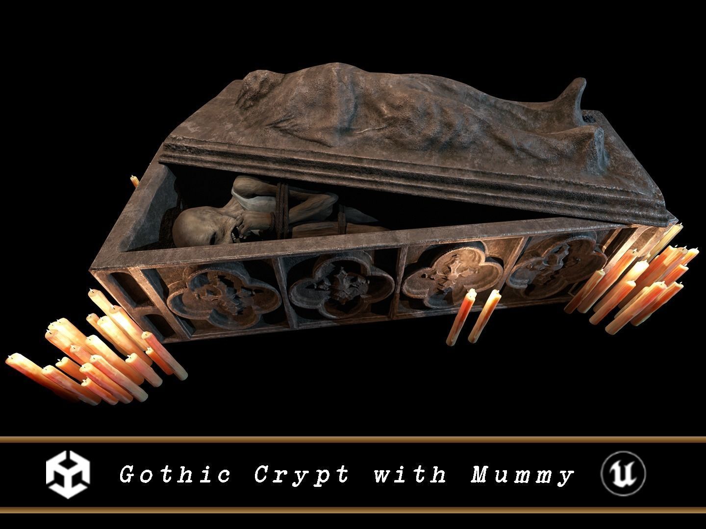3D Model Collection Gothic Crypt with Mummy VR / AR / low-poly | CGTrader