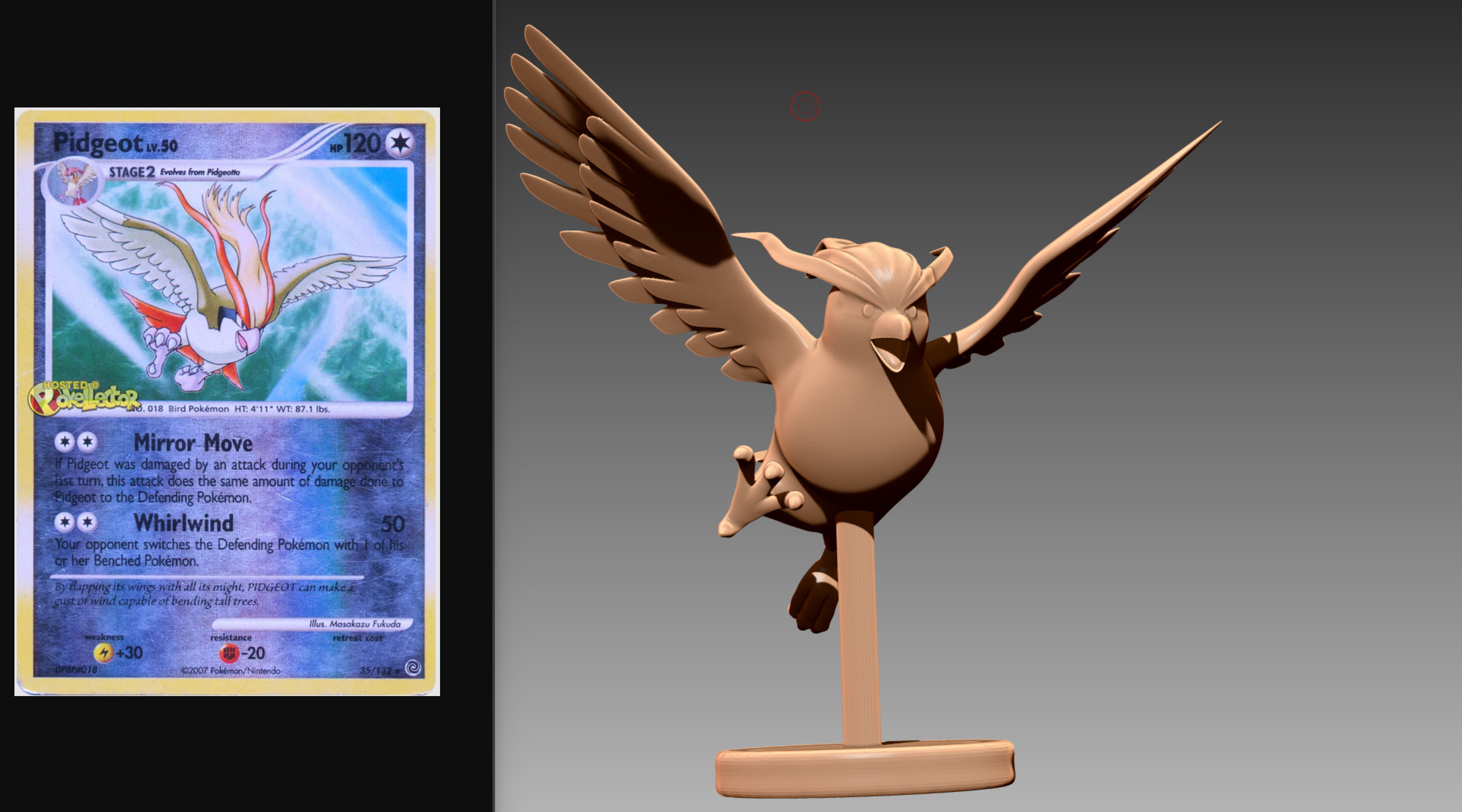 Pidgeot attacking Pokemon OBJ STL 3D model 3D printable | CGTrader