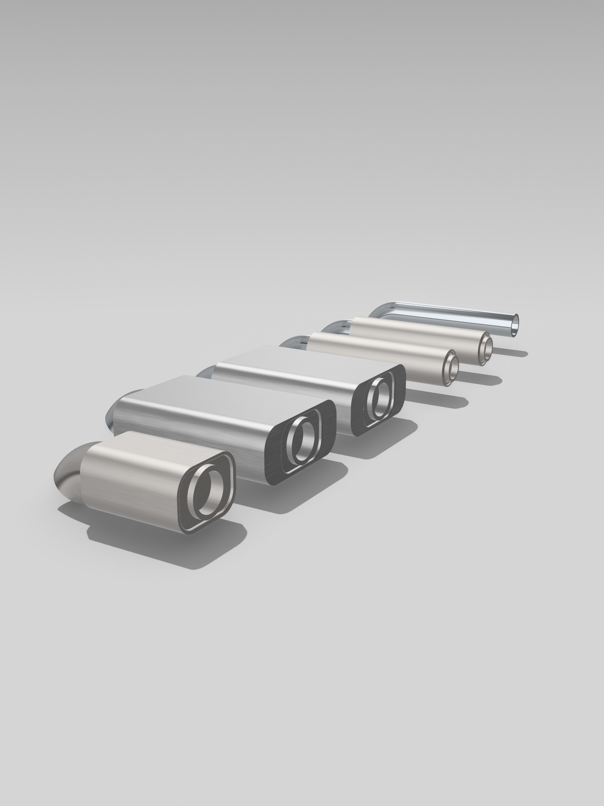 Exhaust Dump Mufflers x6 styles scale modelling 3D model 3D printable ...