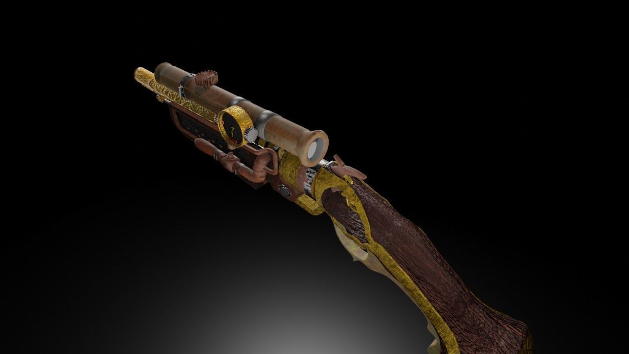 Scoped Revolver 3D model | CGTrader