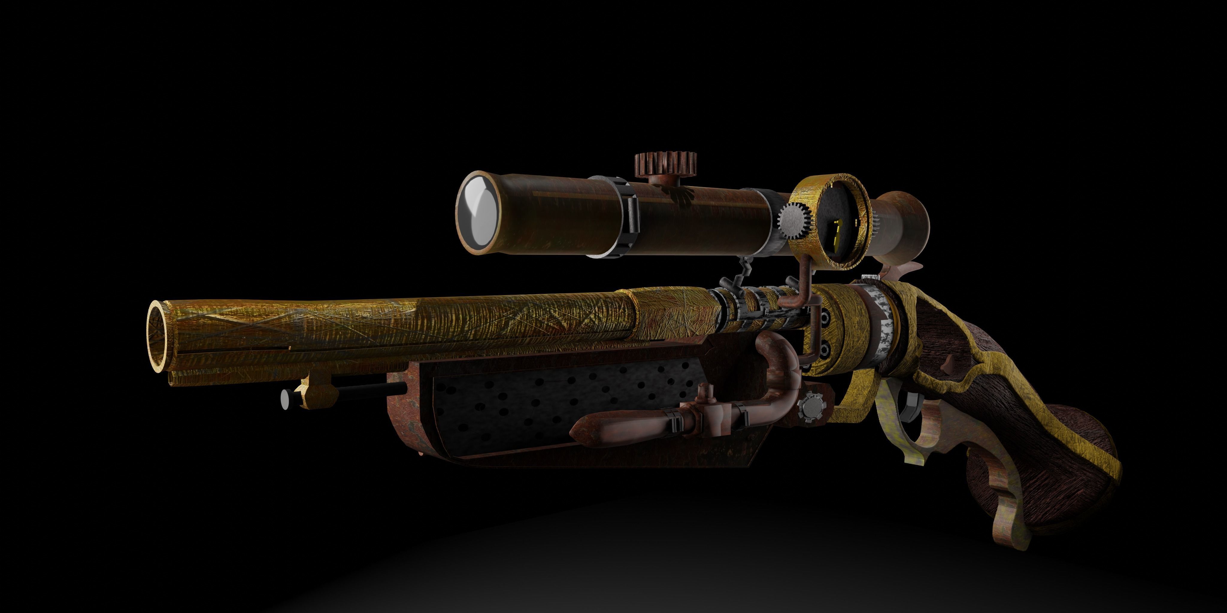 Scoped Revolver 3D model | CGTrader