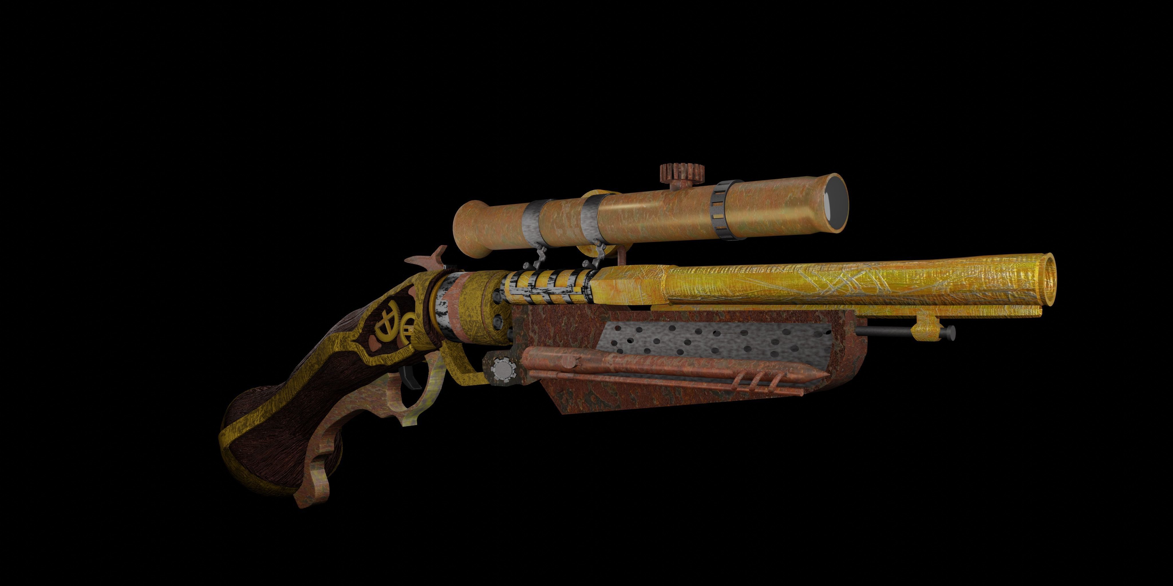 Scoped Revolver 3D model | CGTrader