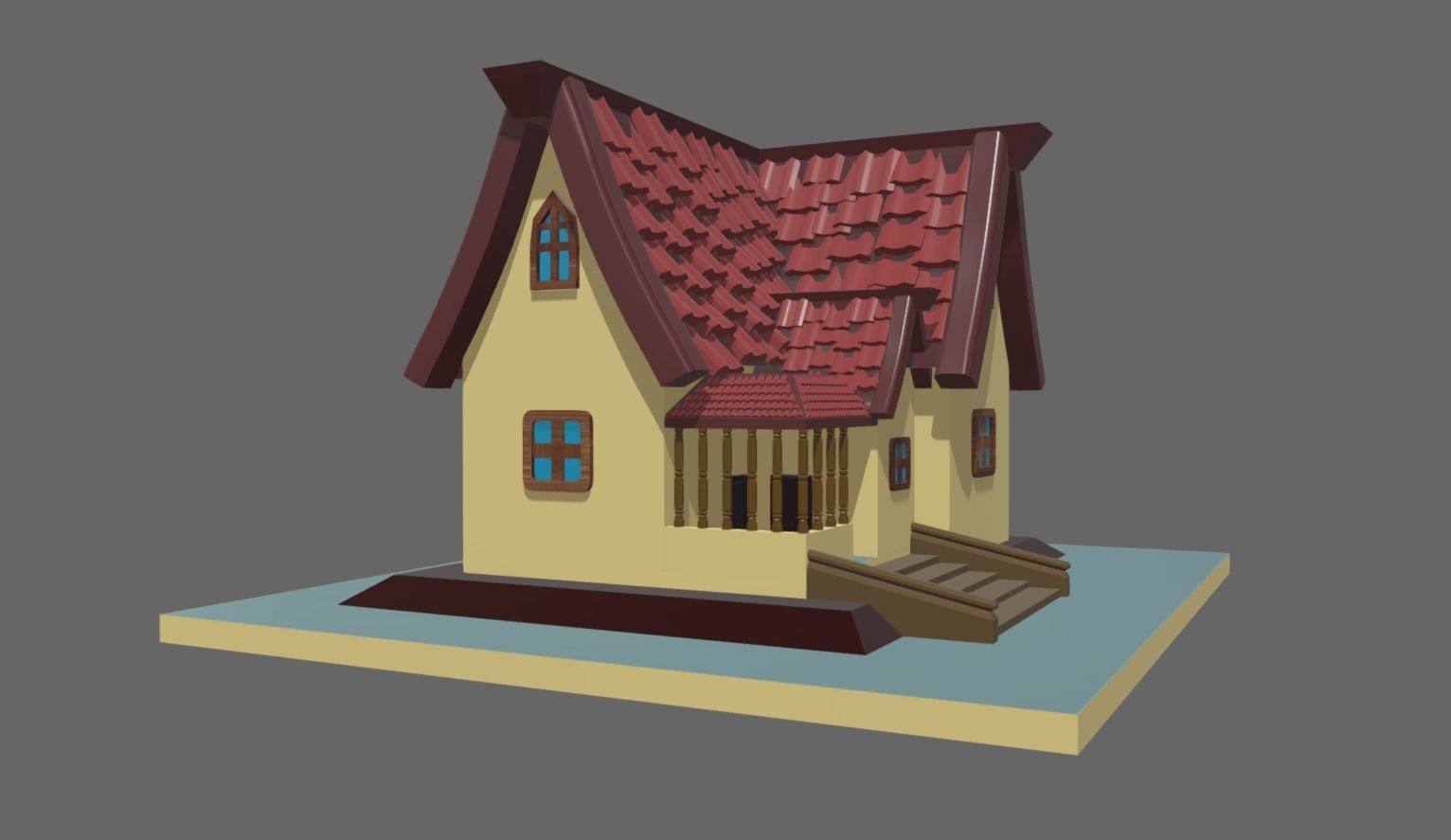 3D model Simple Cartoon House VR / AR / low-poly | CGTrader
