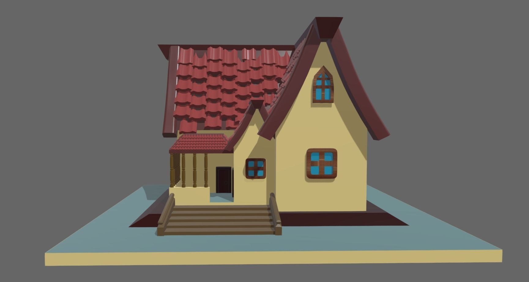 3D model Simple Cartoon House VR / AR / low-poly | CGTrader