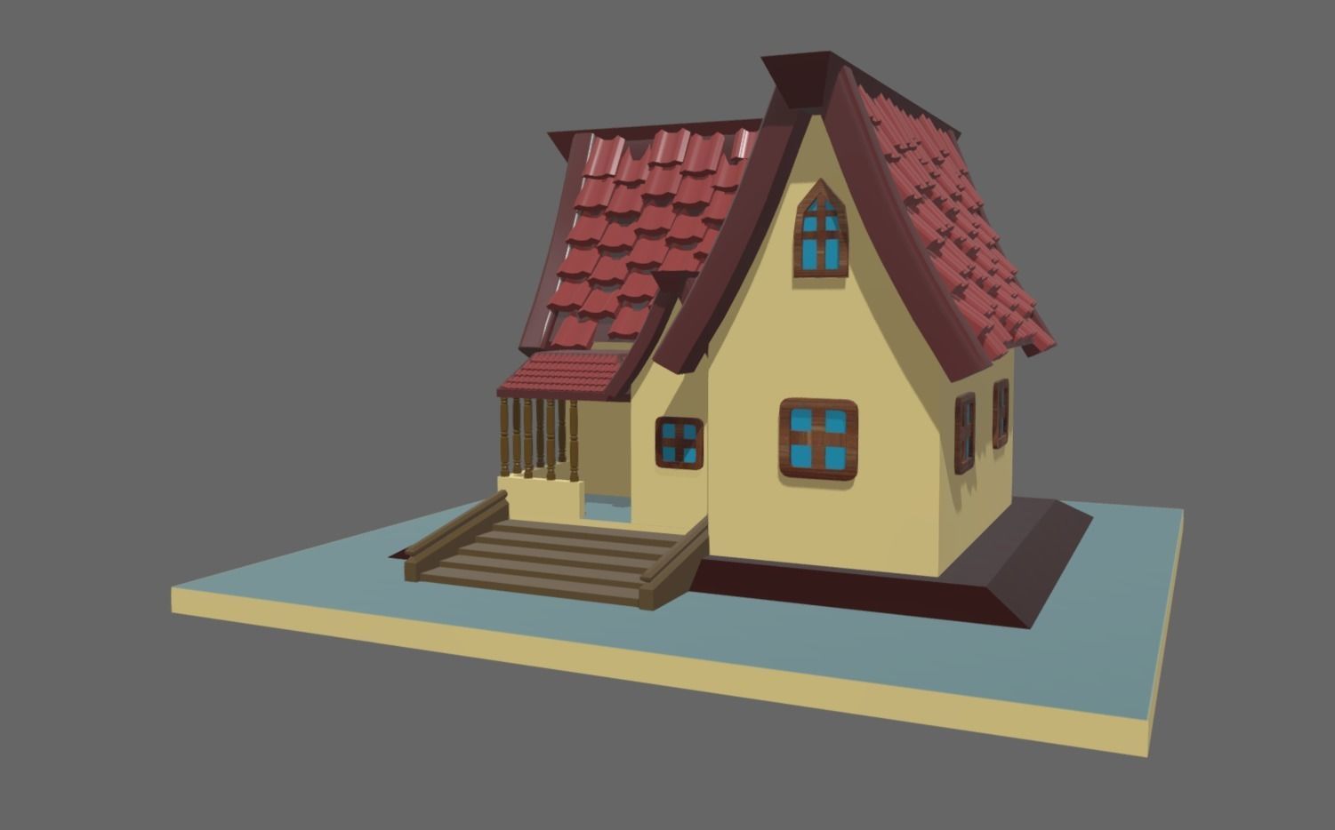 3D model Simple Cartoon House VR / AR / low-poly | CGTrader