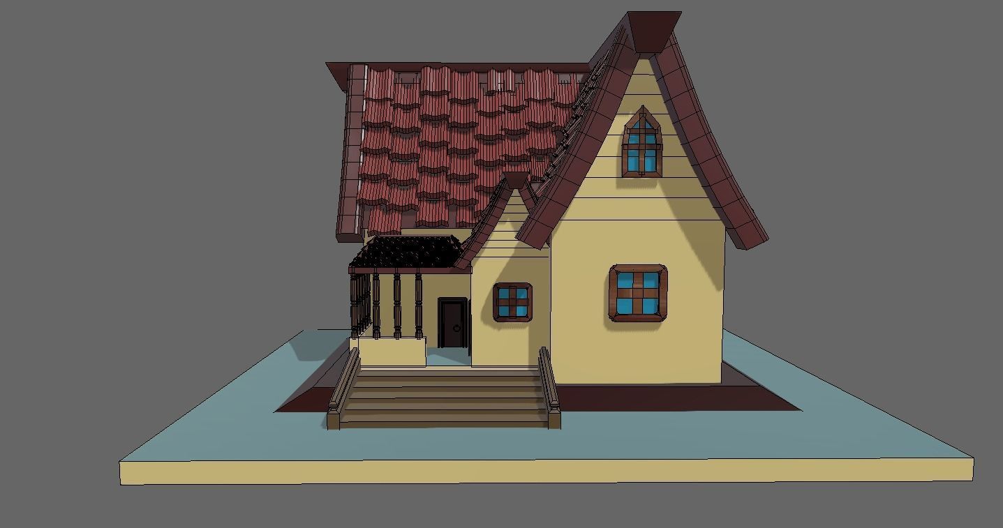 3D model Simple Cartoon House VR / AR / low-poly | CGTrader
