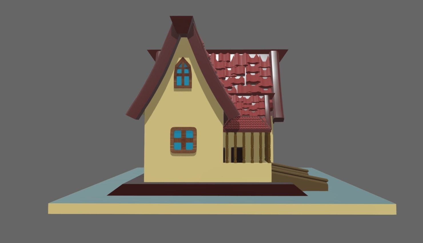 3D model Simple Cartoon House VR / AR / low-poly | CGTrader