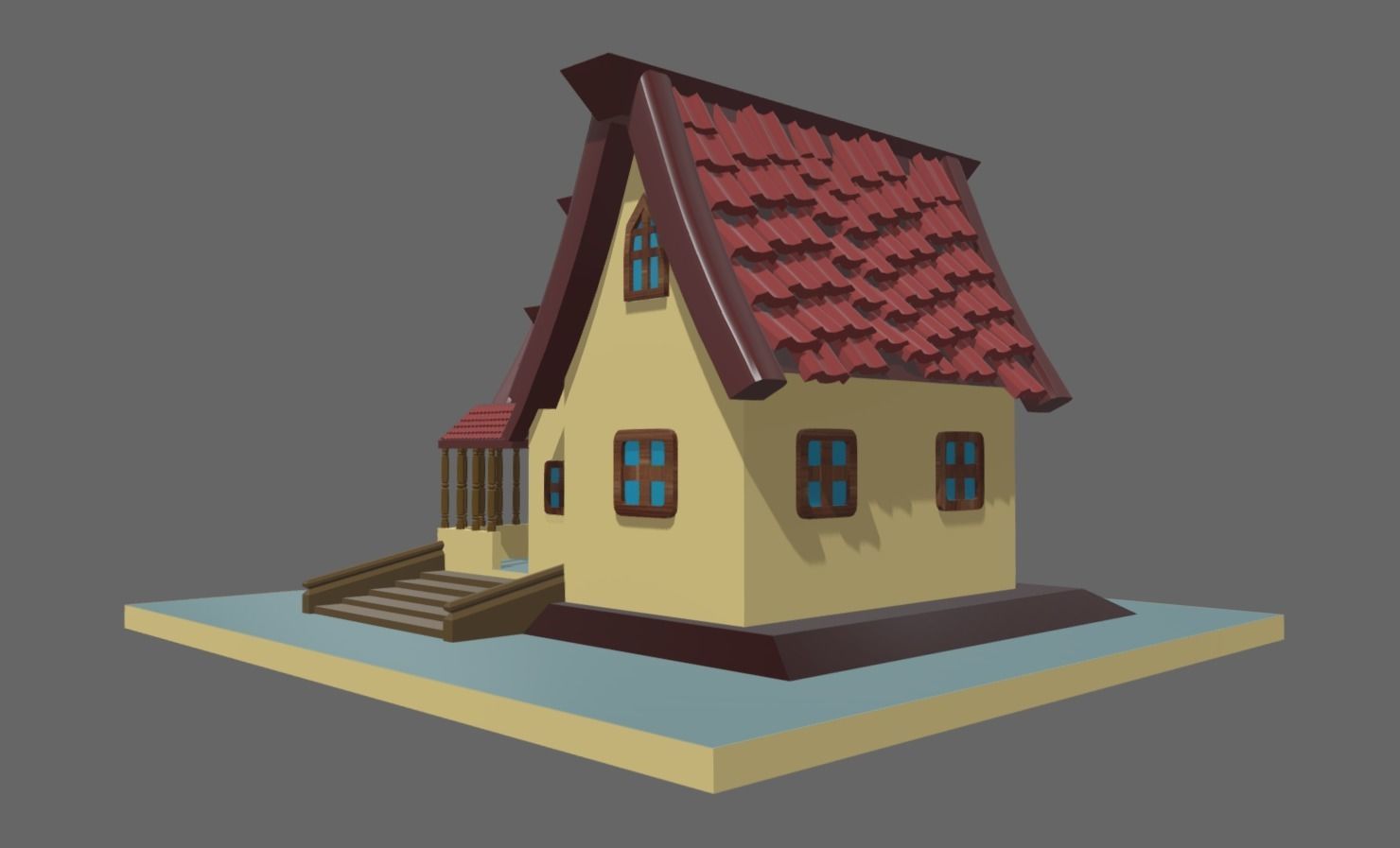 3D model Simple Cartoon House VR / AR / low-poly | CGTrader