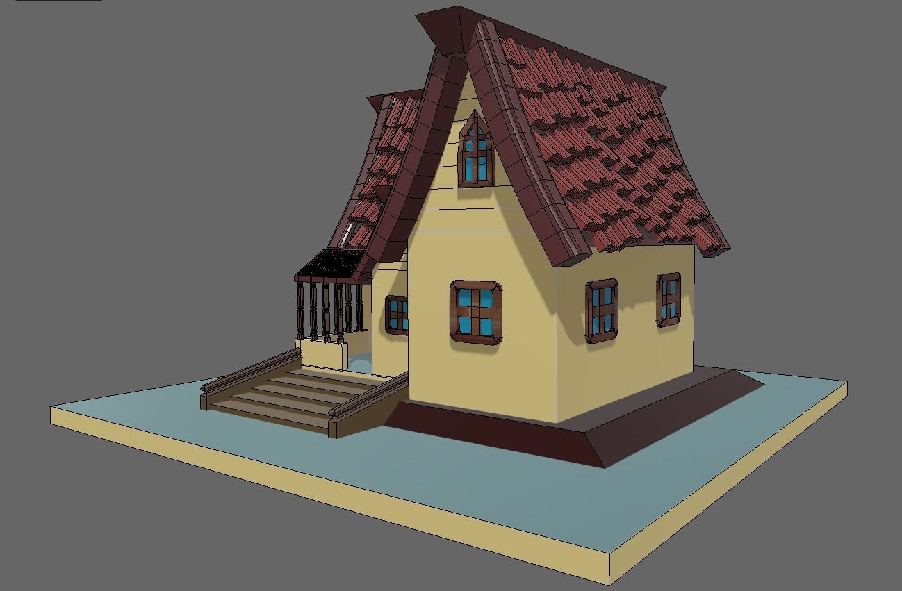 3D model Simple Cartoon House VR / AR / low-poly | CGTrader