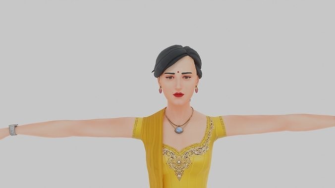 3D model indian girl VR / AR / low-poly | CGTrader