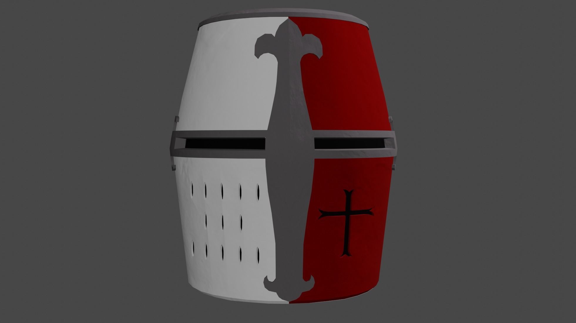 3D model Low Poly Crusader Bucket Helmet VR / AR / low-poly | CGTrader