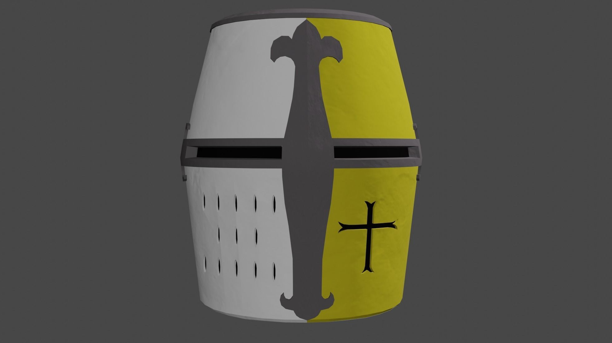 3D model Low Poly Crusader Bucket Helmet VR / AR / low-poly | CGTrader