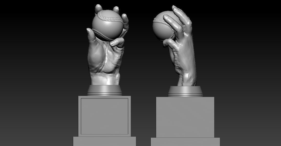 MLB - BASETBALL HANDS AWARD TROPHY - 3D PRINT 3D model 3D printable ...