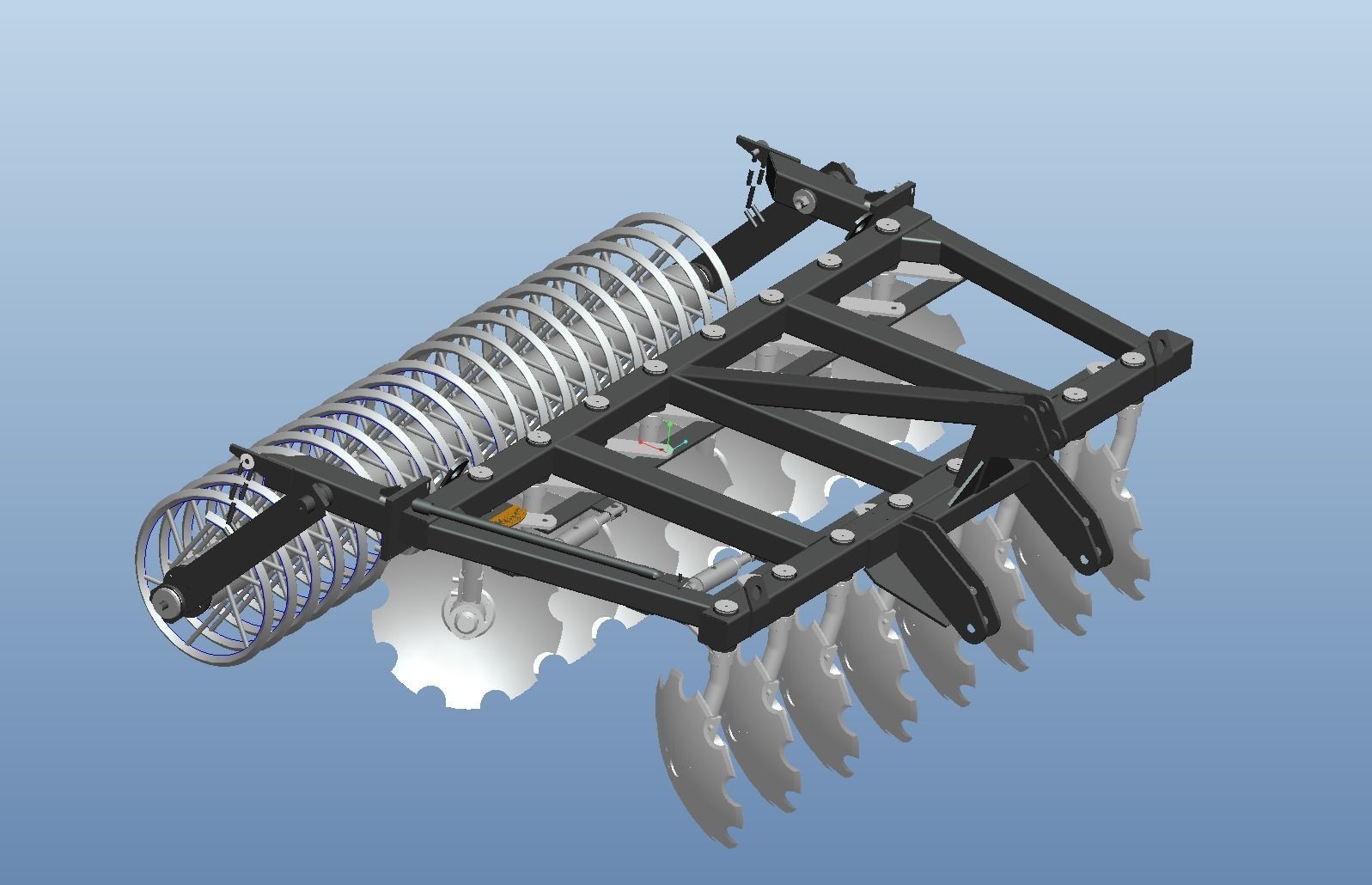 Agricultural double disk harrow 3D model | CGTrader