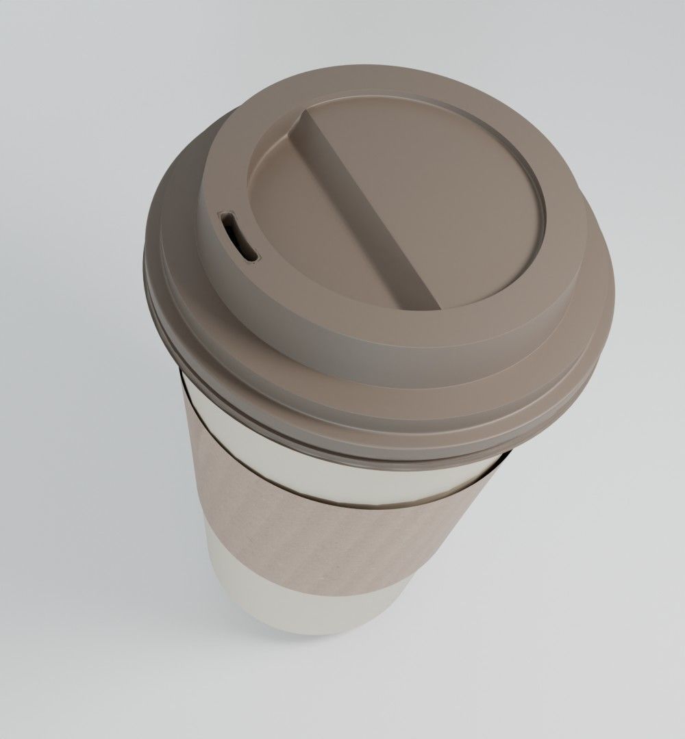 Realistic Disposable Coffee Cup 3D Model - Blender Render free VR / AR ...
