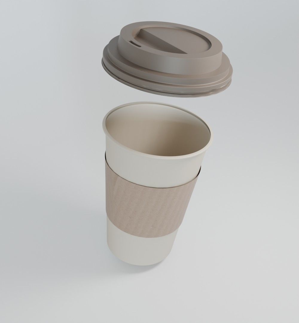 Realistic Disposable Coffee Cup 3D Model - Blender Render free VR / AR ...
