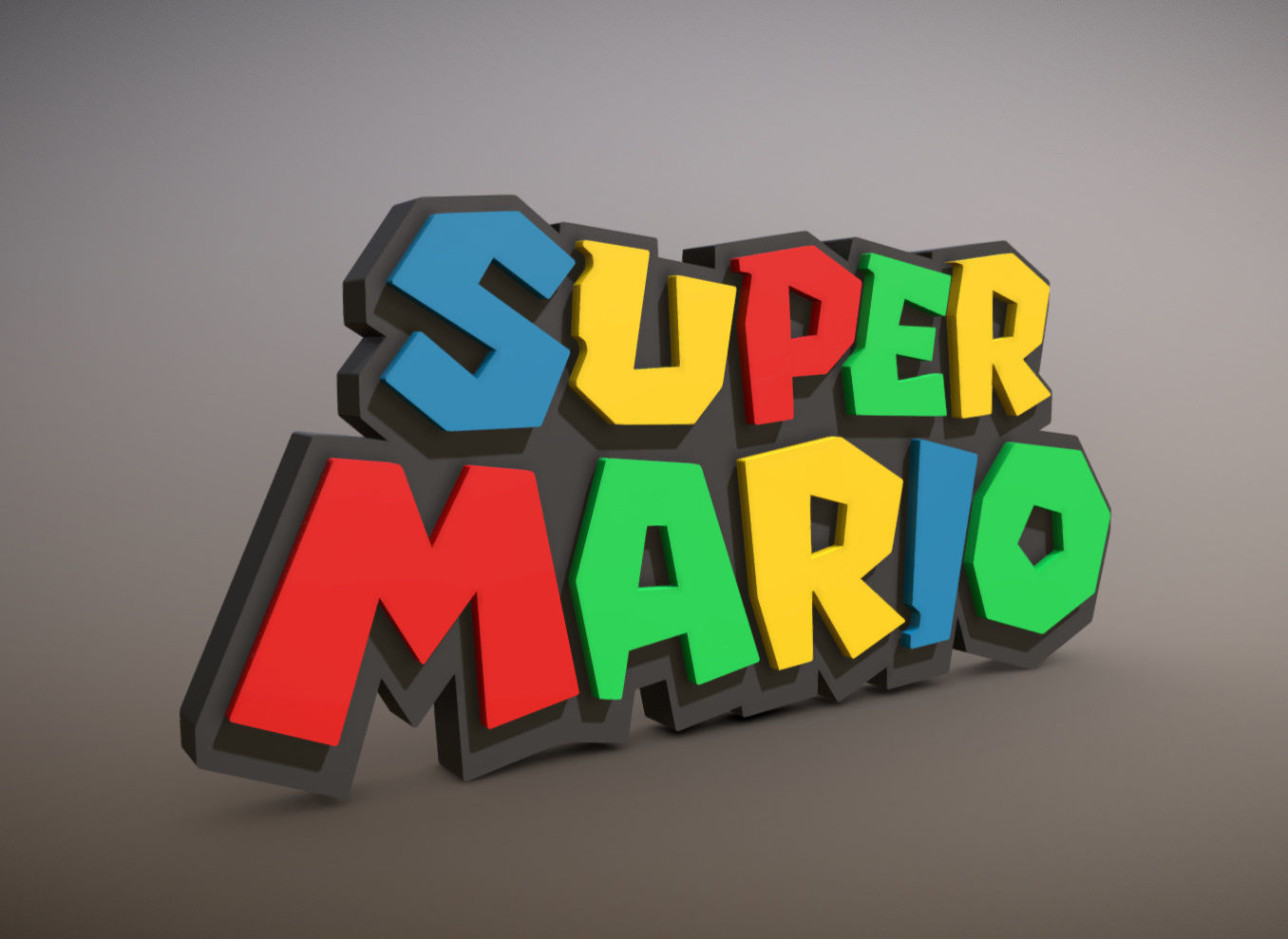 SUPER MARIO LOGO 3D model 3D printable | CGTrader