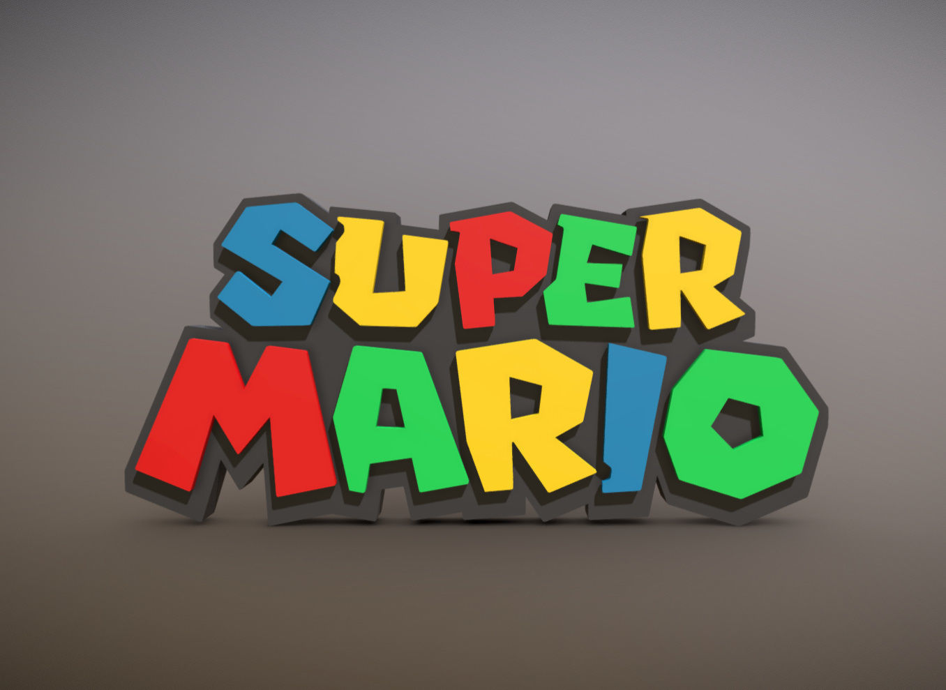SUPER MARIO LOGO 3D model 3D printable | CGTrader