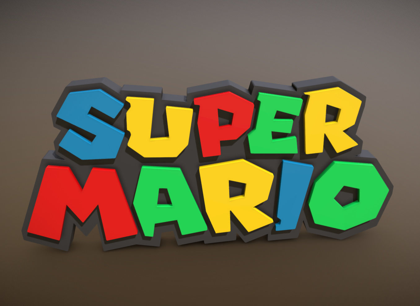 SUPER MARIO LOGO 3D model 3D printable | CGTrader