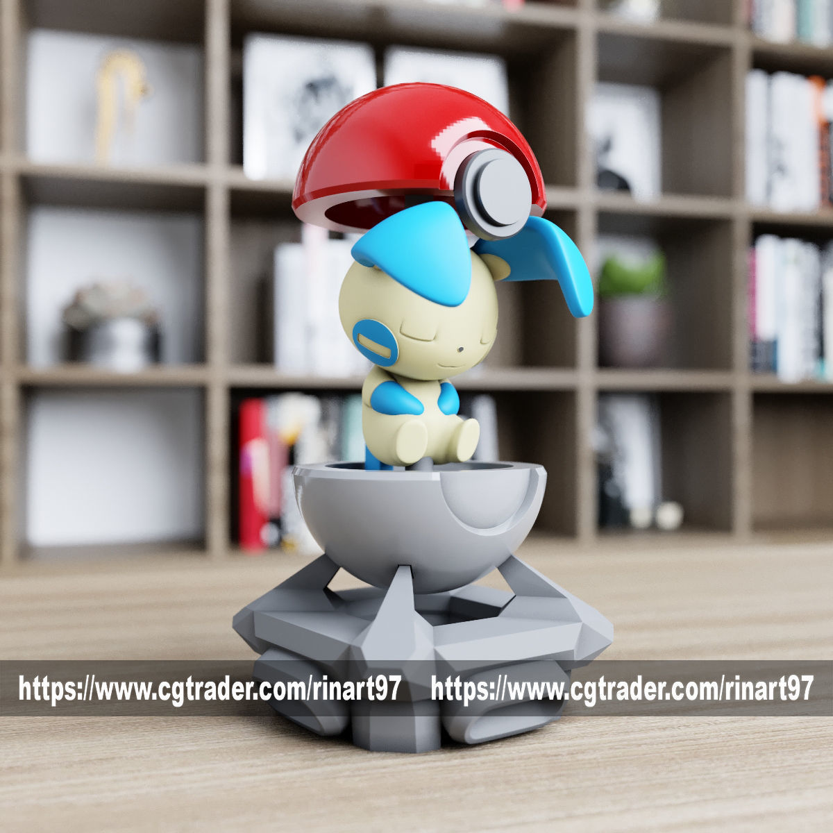 Minun in the pokeball from Pokemon 3D model 3D printable | CGTrader