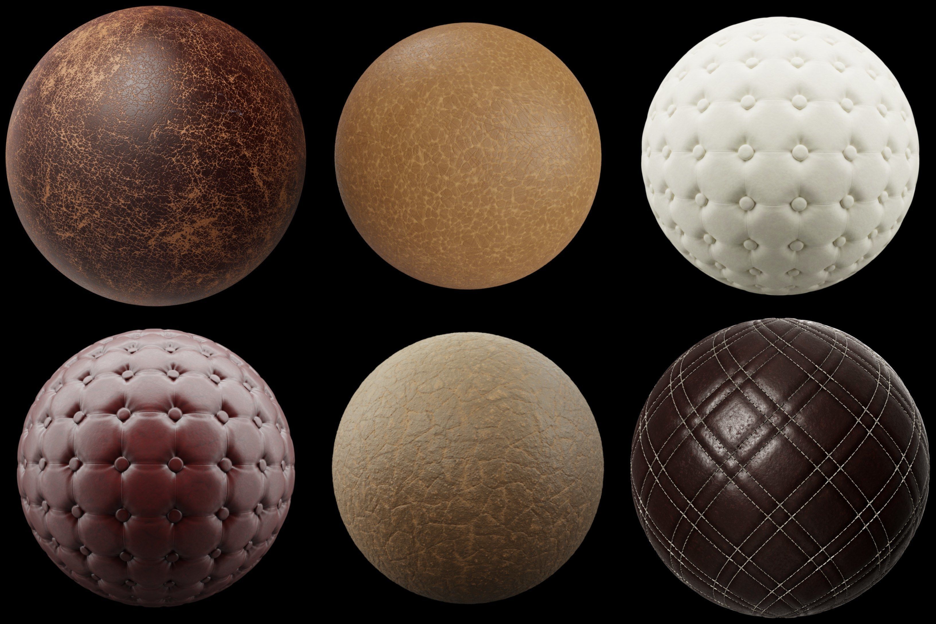 Pack 6 Leather modern furniture PBR 4K Texture | CGTrader