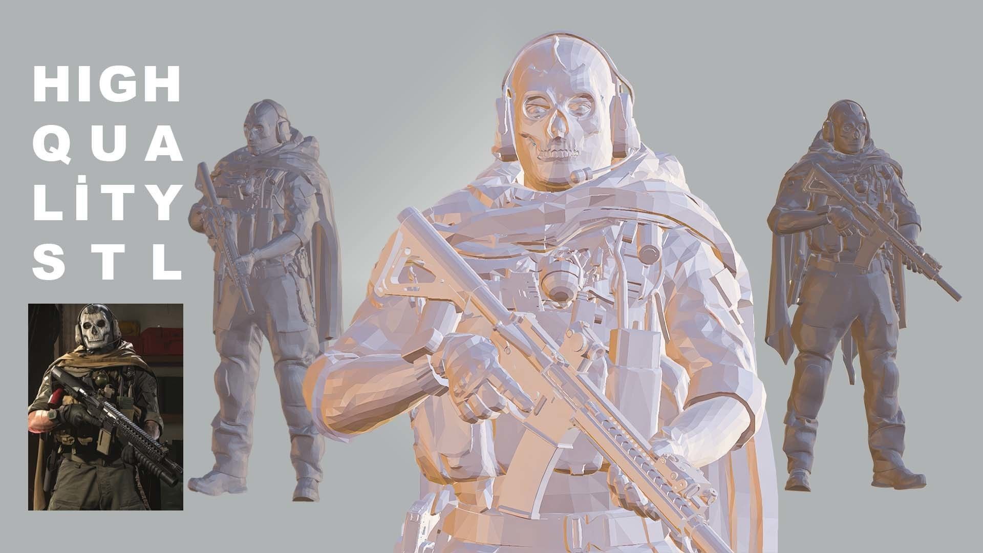 Simon Ghost Riley Statue Modern Warfare Call of duty warzone 3D model ...