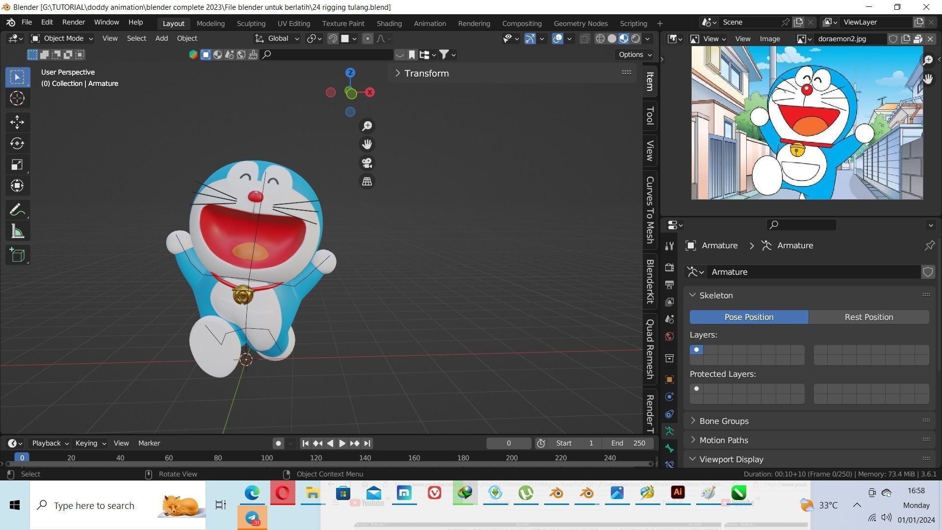 doraemon blender - rigged 3D model | CGTrader
