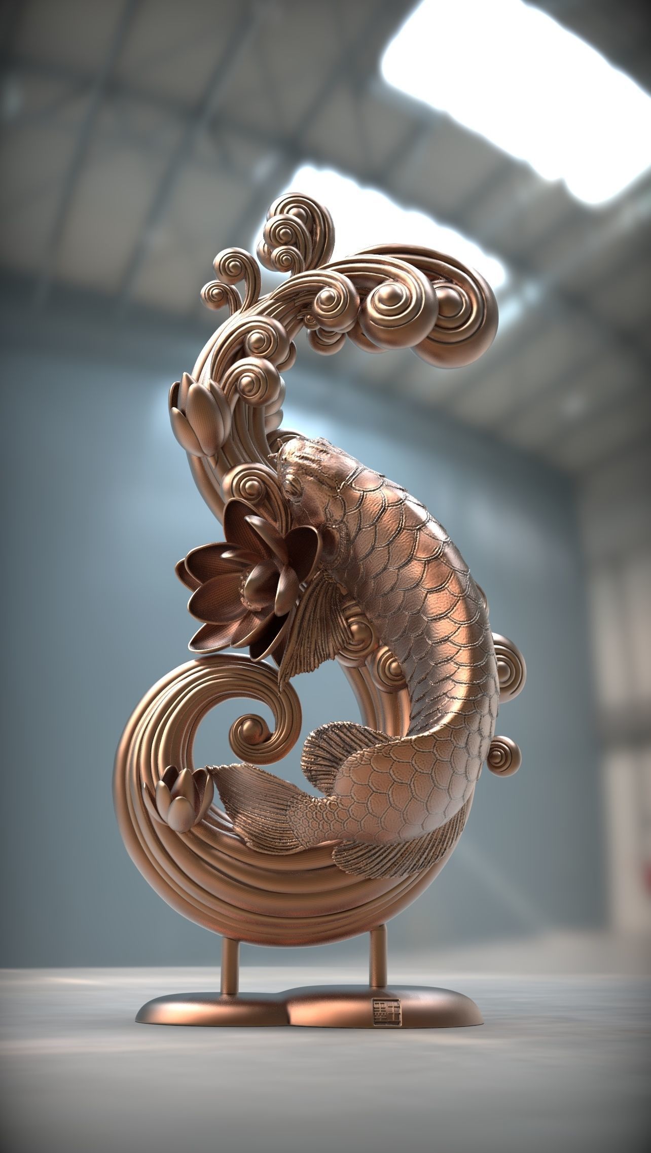 Arowana koi fish CNC 3D print model 3D model 3D printable | CGTrader