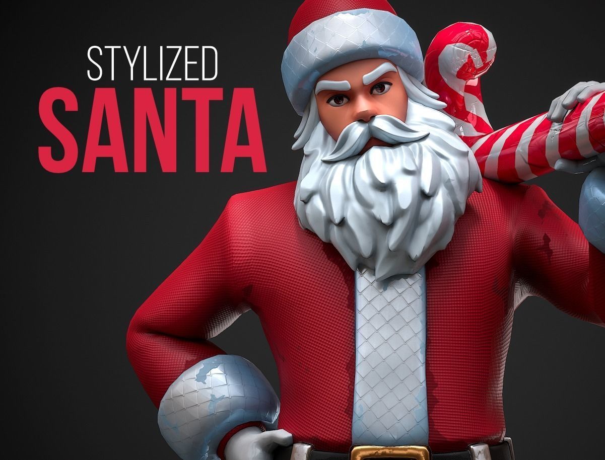 3D model Stylized Santa Character VR / AR / low-poly | CGTrader
