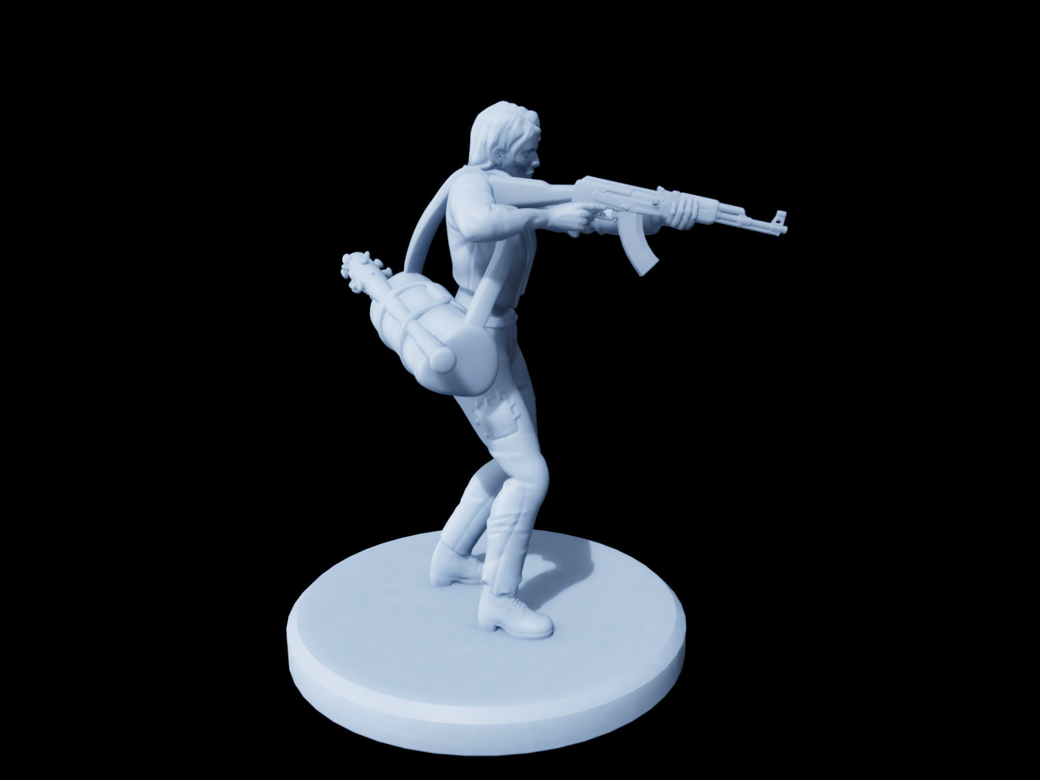 Female Survivor Assault Rifle Miniature 3D model 3D printable | CGTrader