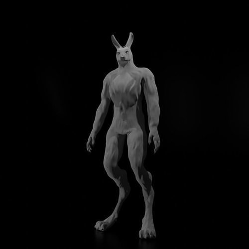 Rabbit Man 3D model rigged | CGTrader