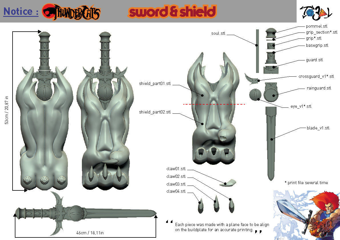 Omens Sword and Shield - Lifesize model 3D model 3D printable | CGTrader