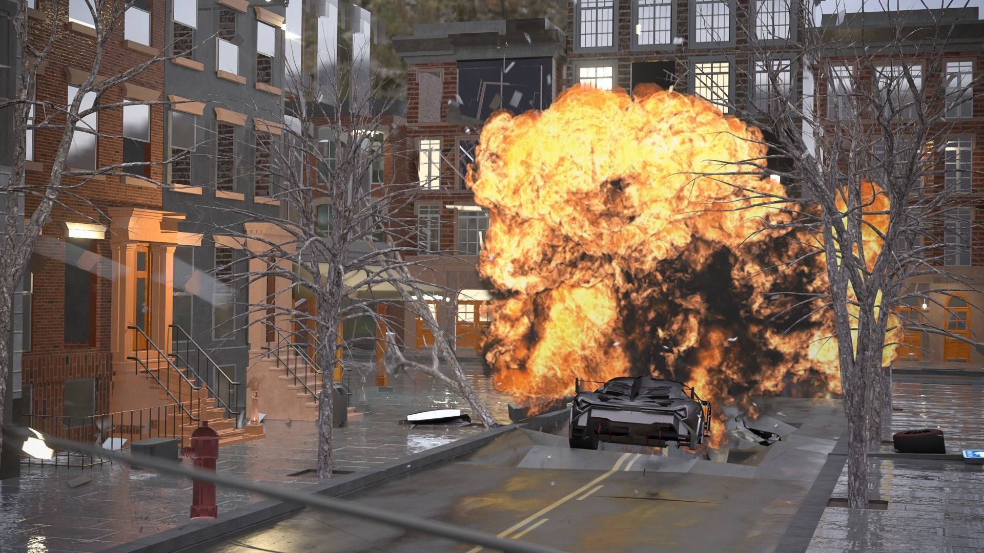 3D Animation of a Jet Fighter Launches a Missile at a Car 3D model ...