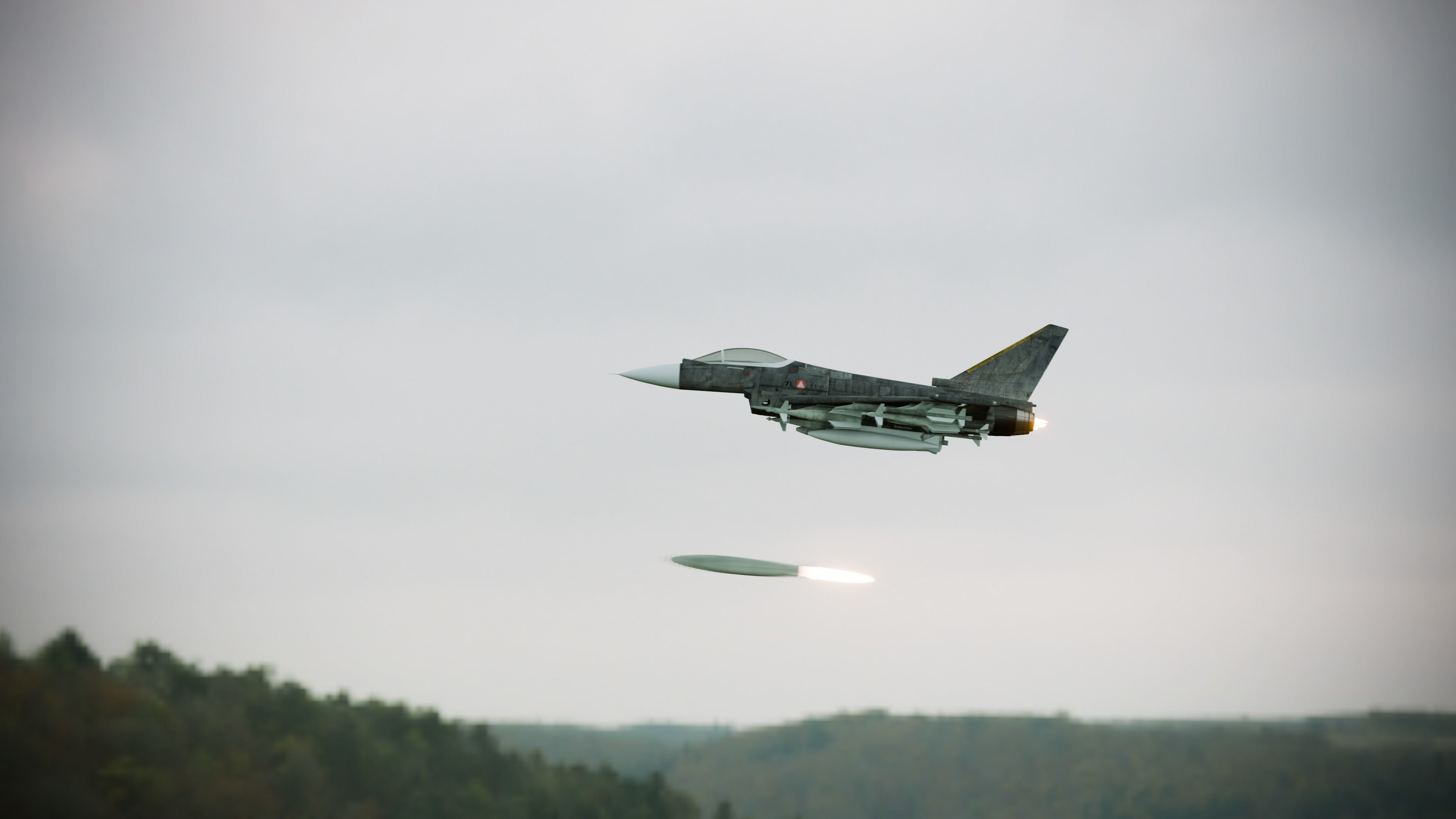 3D Animation of a Jet Fighter Launches a Missile at a Car 3D model ...