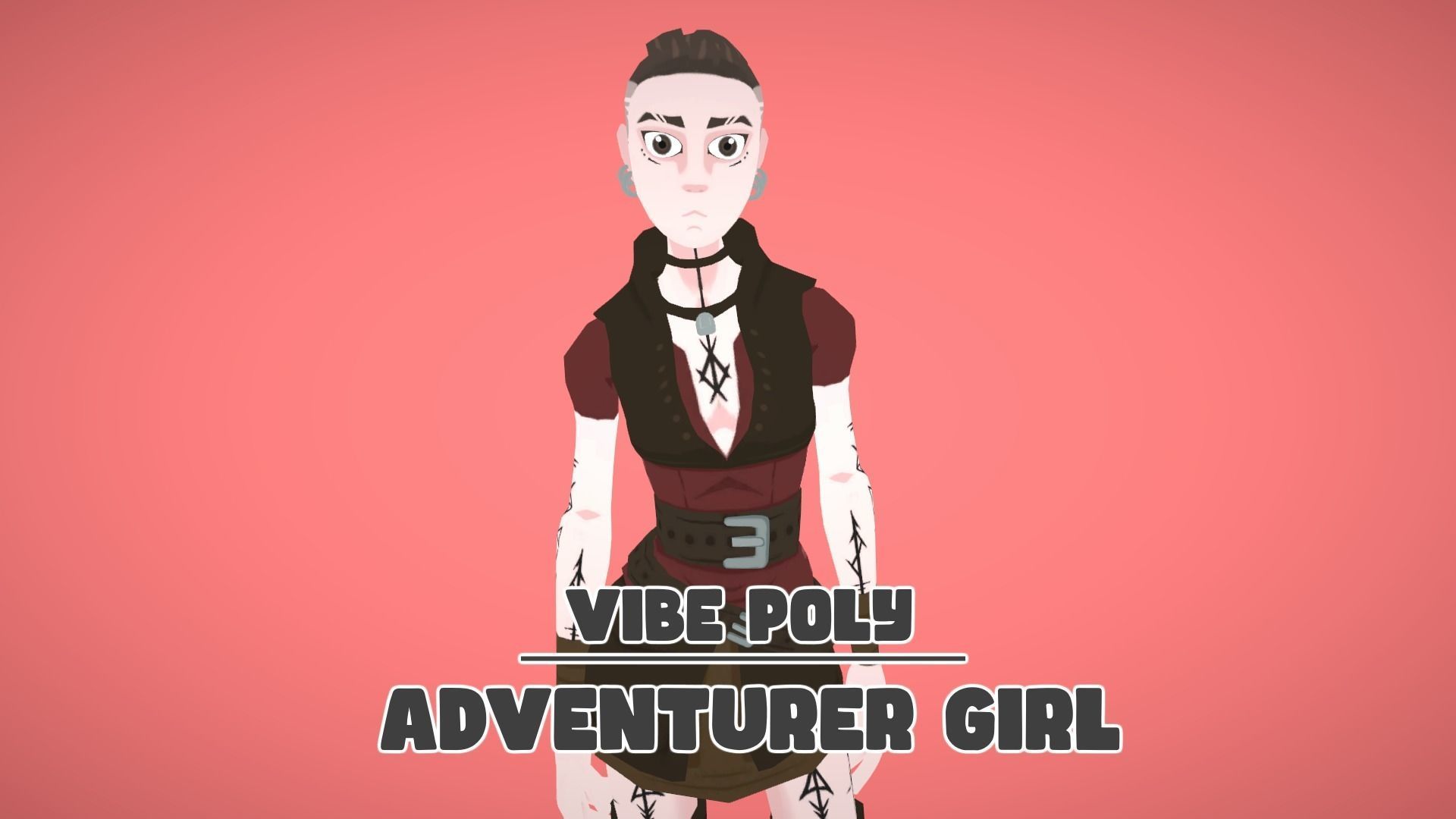 3D model Vibe Poly - Adventurer Girl - Rigged VR / AR / low-poly | CGTrader