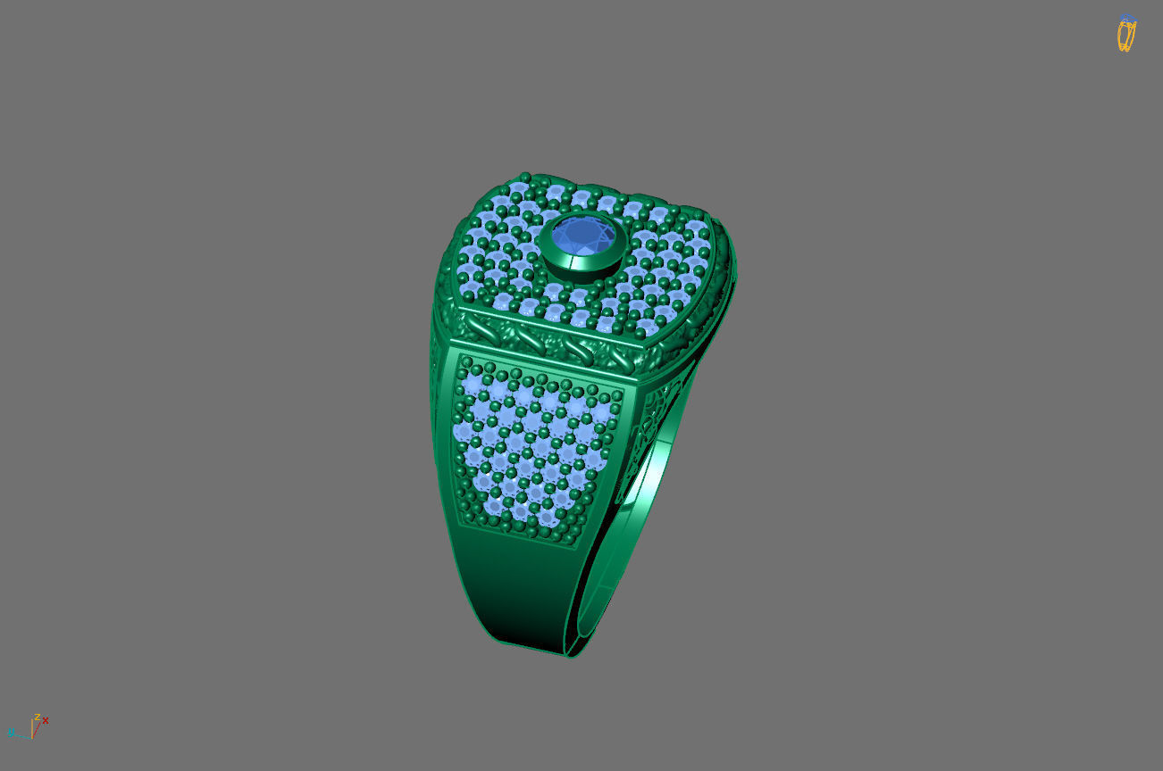 Gents Rings Diamond Men Ring STL 3DM 3D ready print model 3D model 3D ...