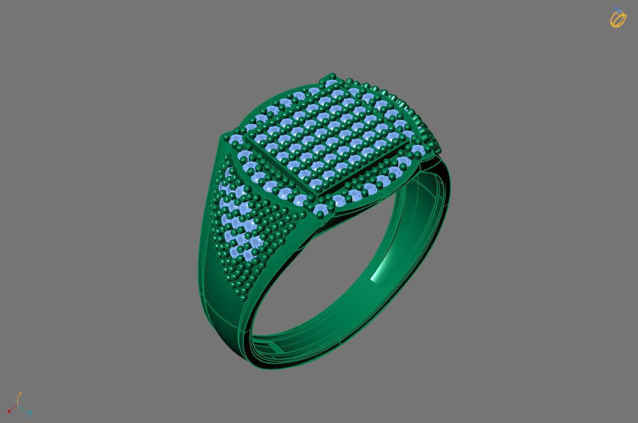 Gents Rings Diamond Men Ring STL 3DM 3D ready print model 3D model 3D ...