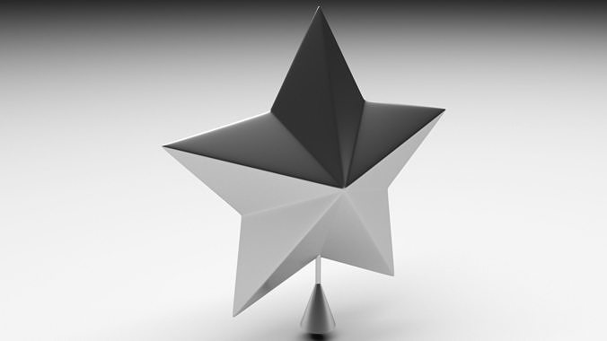 Christmas Tree Silver Star Tree Topper 3D model | CGTrader