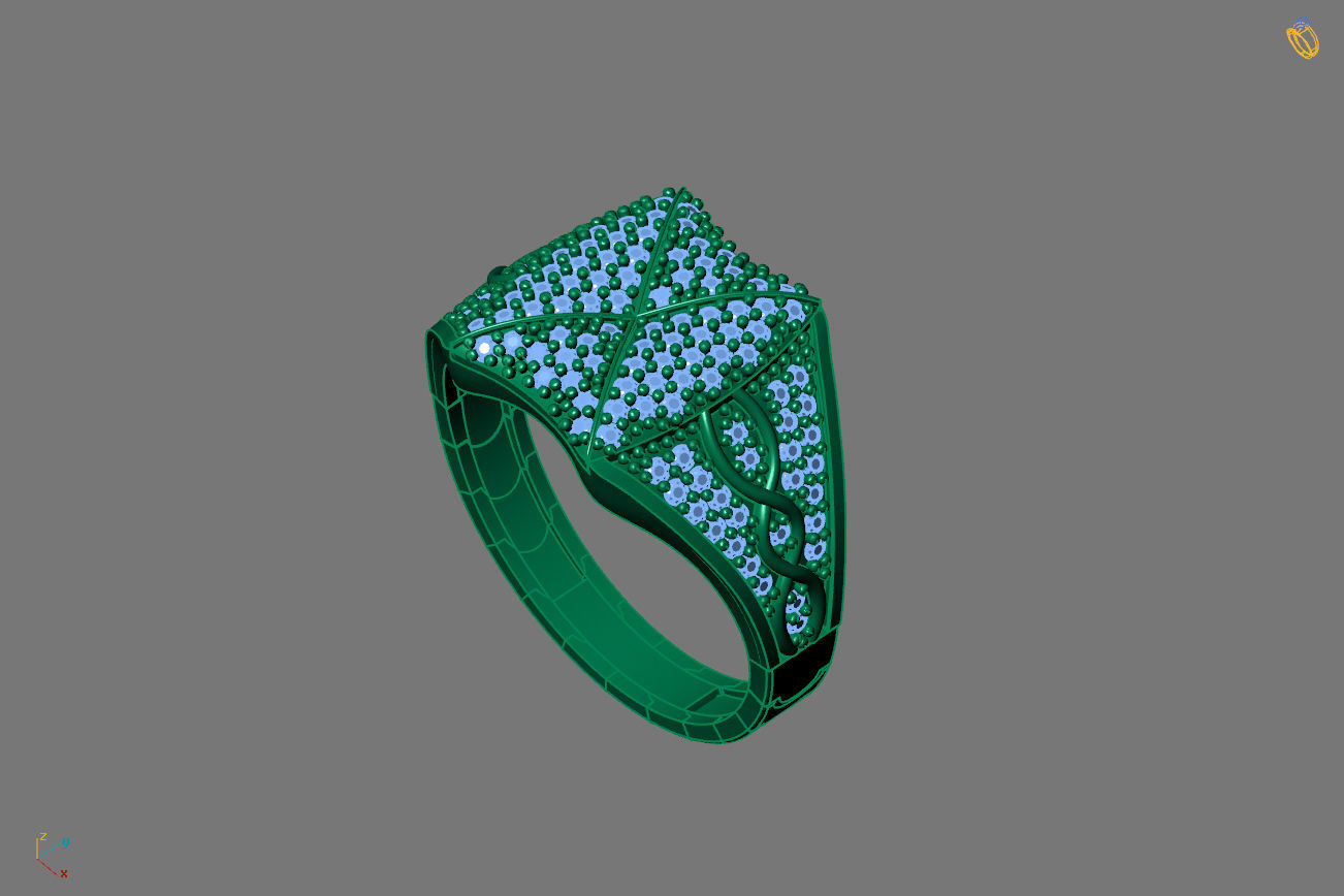 Gents Rings Diamond Men Ring STL 3DM 3D ready print model 3D model 3D ...