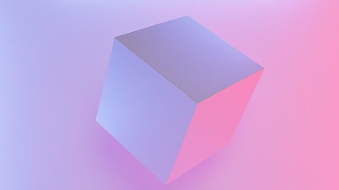 3D model professional version of the default cube VR / AR / low-poly ...