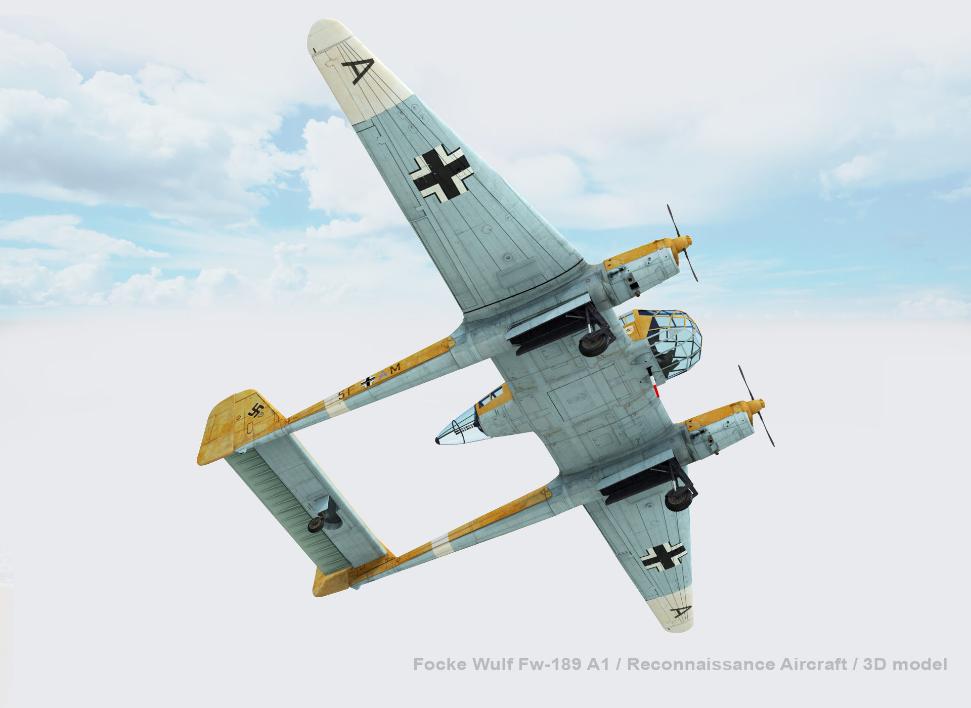 3D model Focke-Wulf Fw 189 A1 VR / AR / low-poly | CGTrader